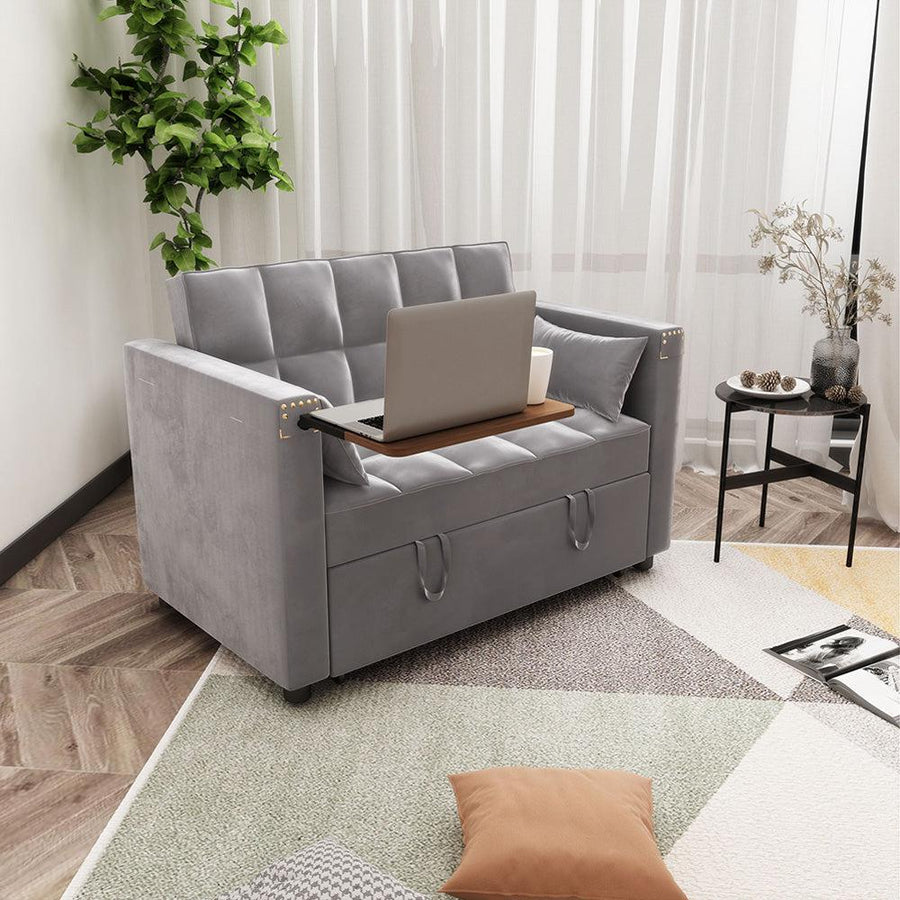 Convertible 3-in-1 Multi-Functional Sofa Bed with Hidden Side Table