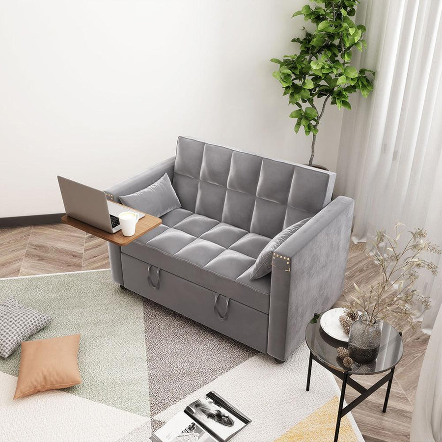 Convertible 3-in-1 Multi-Functional Sofa Bed with Hidden Side Table